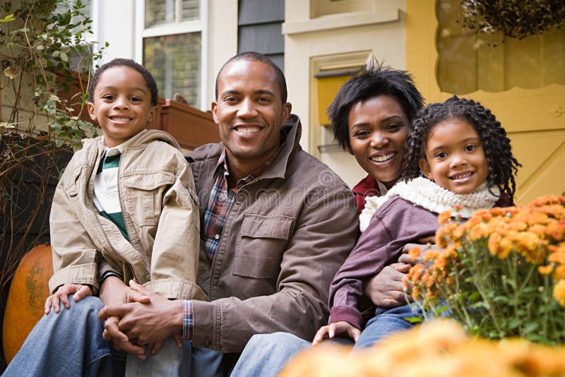 Family in front of house stock image. Image of happiness - 62533907