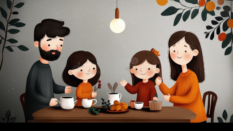 Family Coffee Stock Illustrations – 17,121 Family Coffee Stock ...