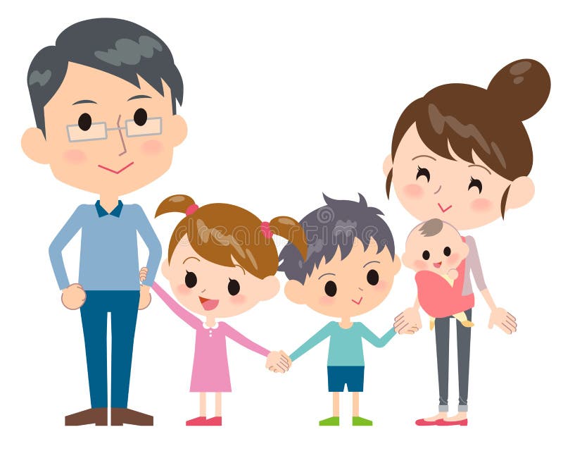Family 2 Generations Side by Side Stock Vector - Illustration of design ...
