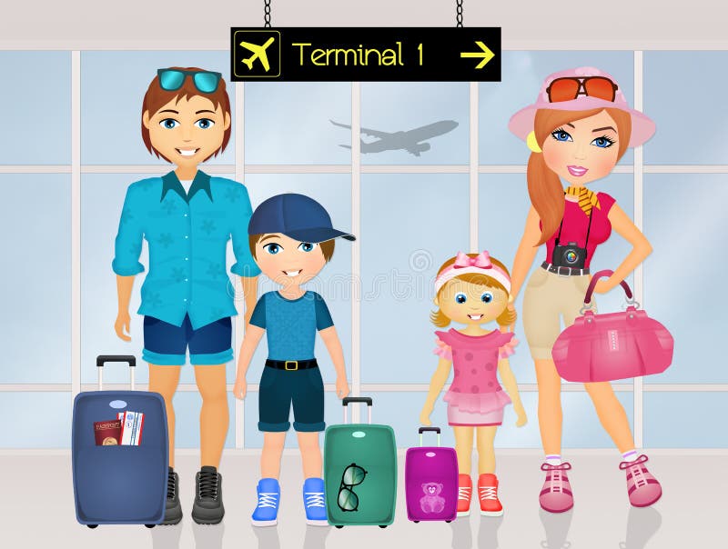 Family go on vacation stock illustration. Illustration of mother - 89018085