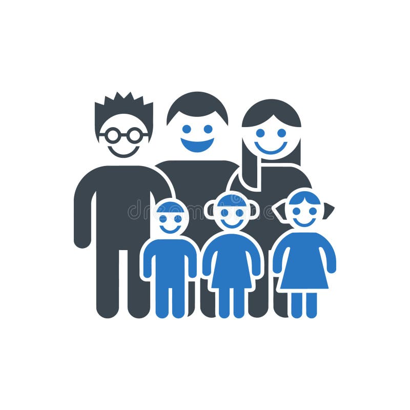 Family Group Portrait Icon stock vector. Illustration of children ...