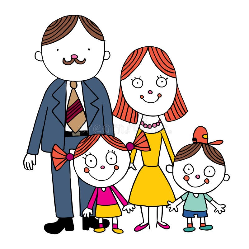 Cartoon Family Four Stock Illustrations – 2,373 Cartoon Family Four ...