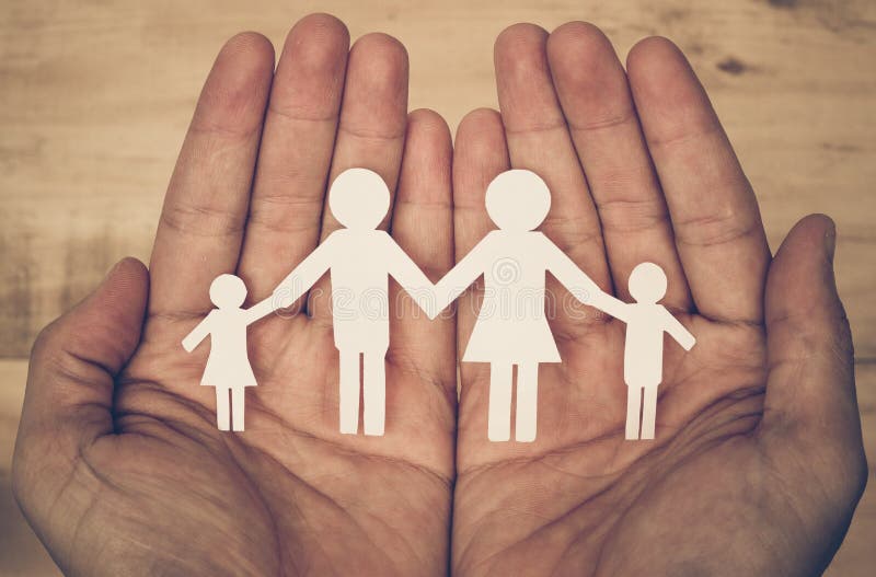 Family in hand stock photo. Image of together, concept - 76305176