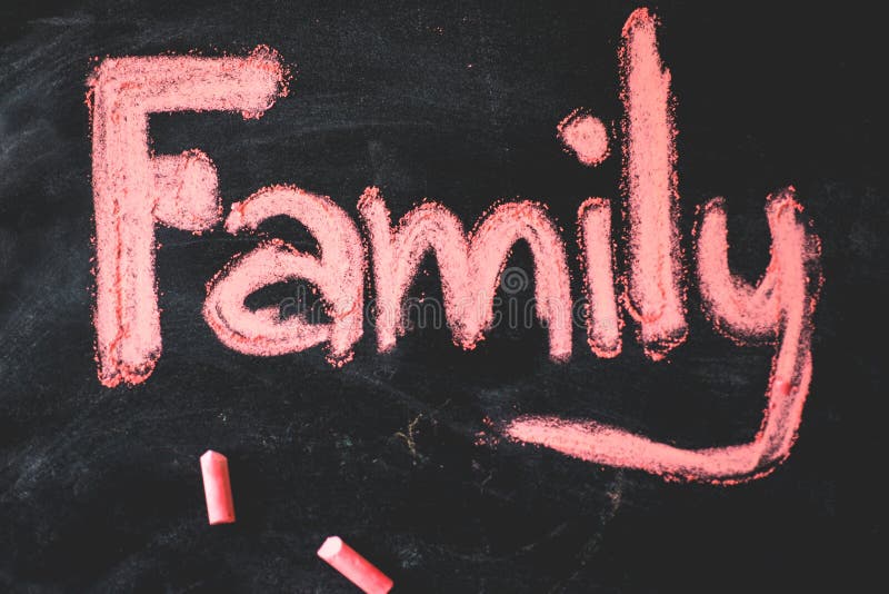 Family Handwritten with White Chalk on a Stock Photo - Image of ...