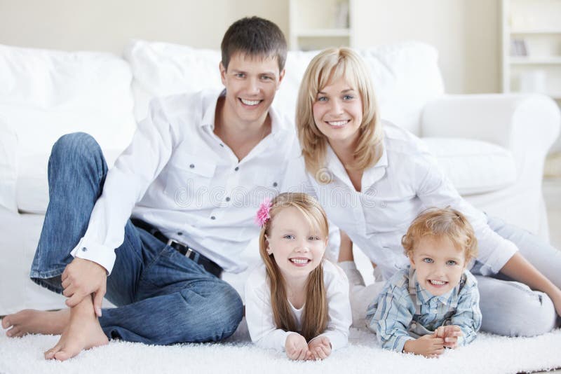 Family Happiness stock image. Image of interior, home - 16236781