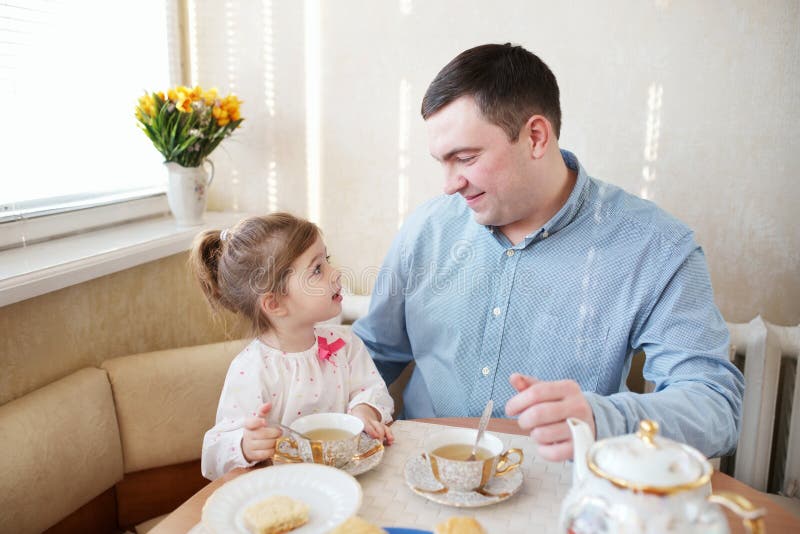 Family Has Breakfast in the Morning Stock Photo - Image of cafe ...