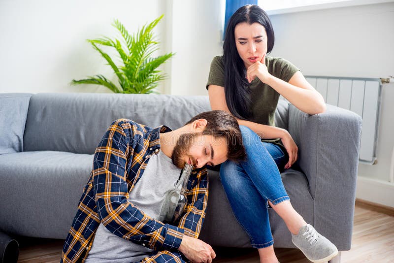 Alcohol addicted husband stock photo. Image of handsome - 99890530