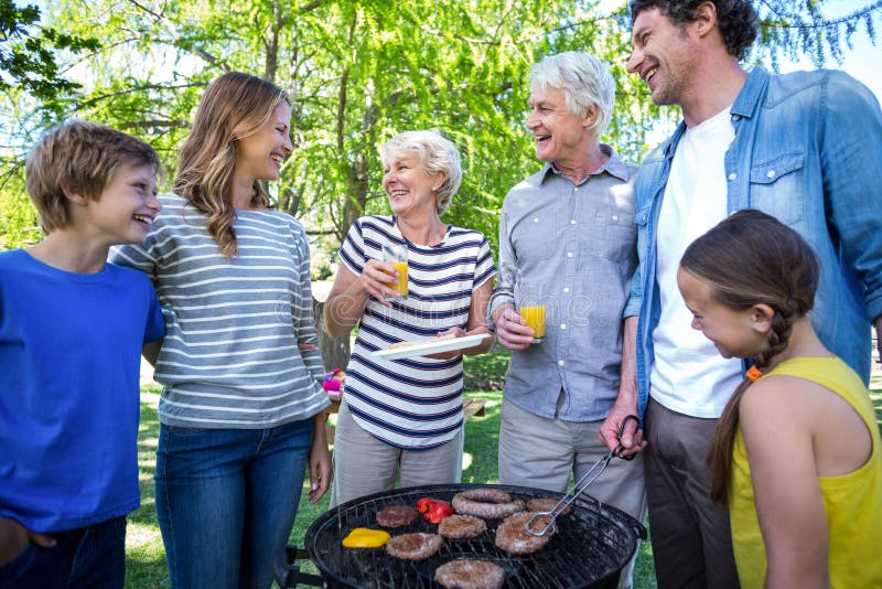 Family having a barbecue stock photo. Image of beautiful - 67757846