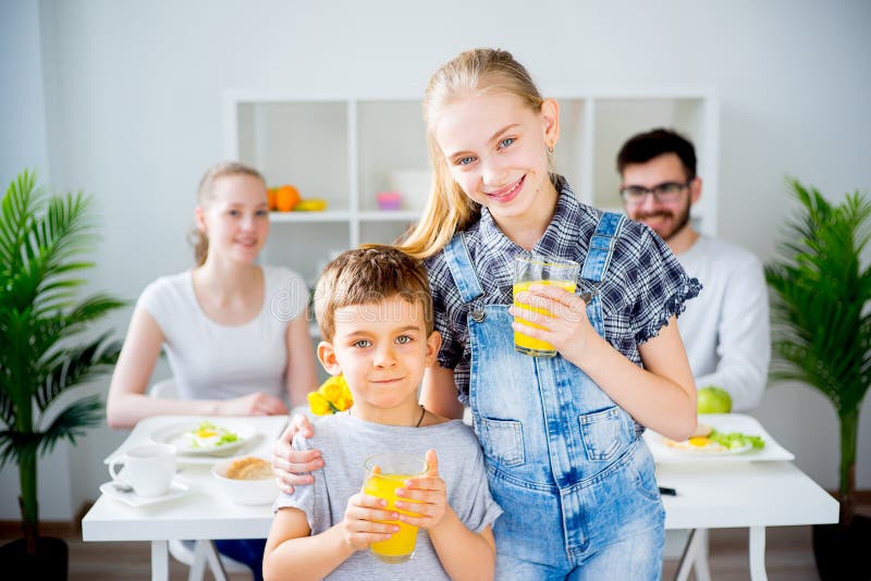 Family having breakfast stock photo. Image of family - 93571254