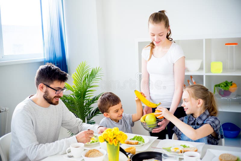 Family having breakfast stock image. Image of family - 93051105