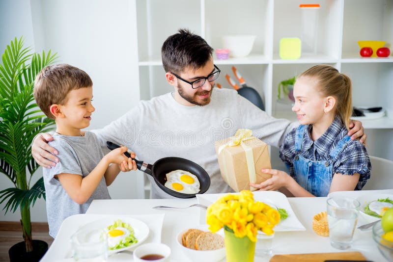 Family having breakfast stock photo. Image of house, household - 93942314