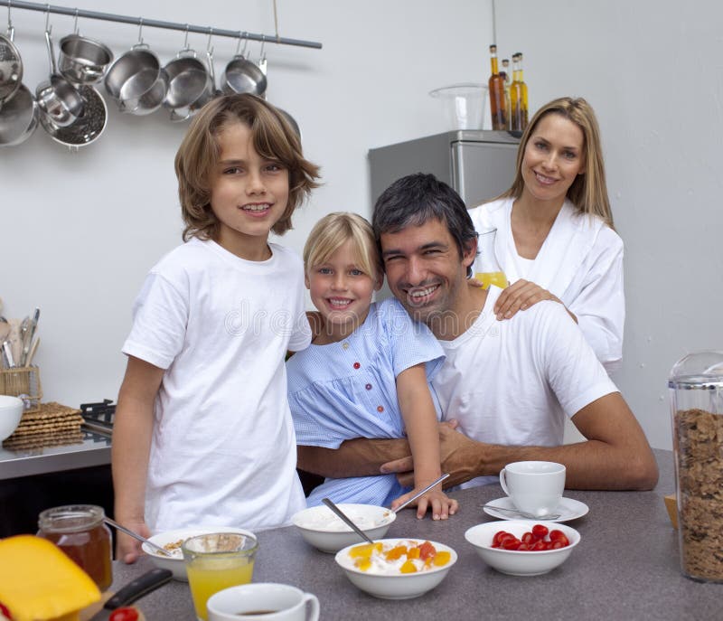 Family Having Breakfast Together Stock Image - Image of love, child ...