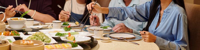 Family Having Dinner in the Restaurant Stock Image - Image of dinner ...