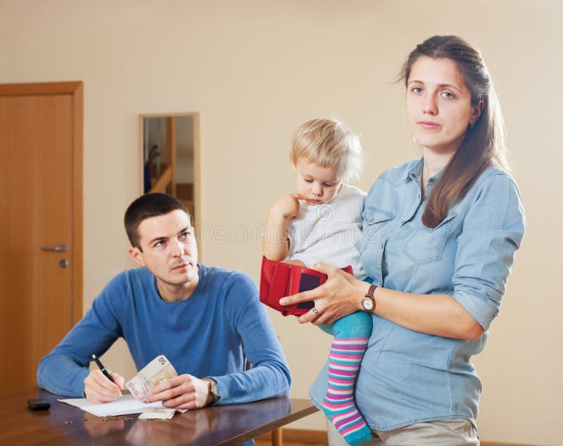 Family with Financial Problems Stock Image - Image of brunette ...
