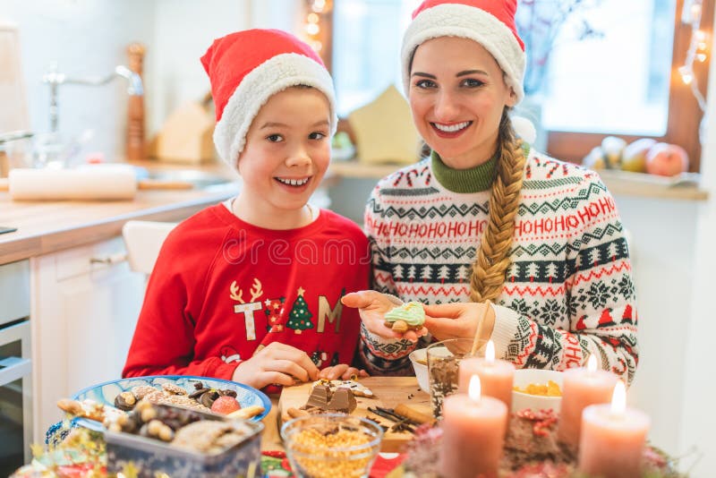 Family Having Fun Baking Cookies for Christmas Stock Image - Image of ...