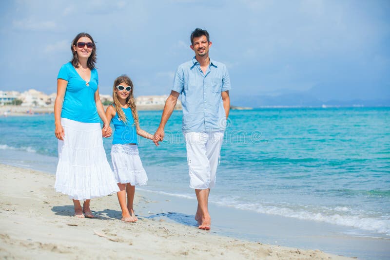 Family Having Fun on Tropical Beach Stock Image - Image of beach ...