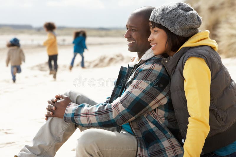 Family Having Burgers Off the Grill Stock Image - Image of beach, copy ...