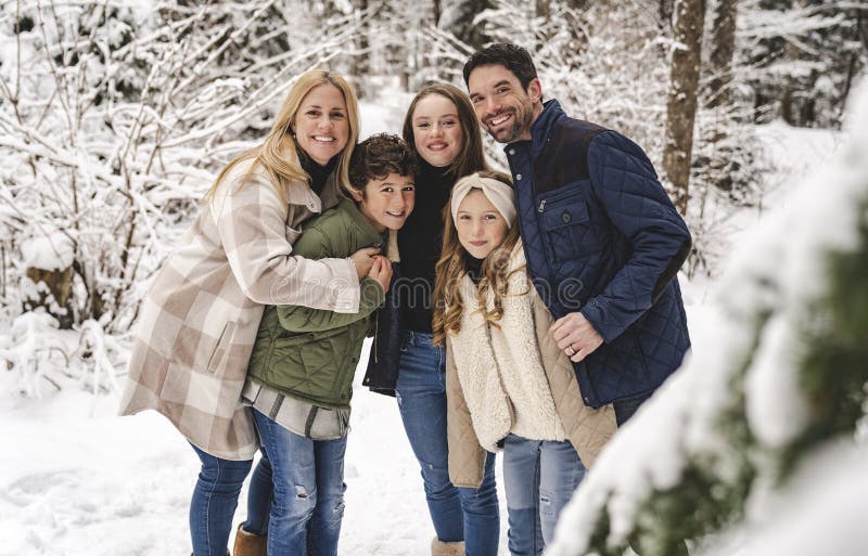 Nice Family Having Fun in Winter Season Stock Photo - Image of people ...