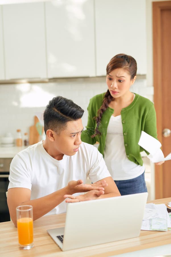 Family Having Quarrel about Money Problem at Home Stock Image - Image ...