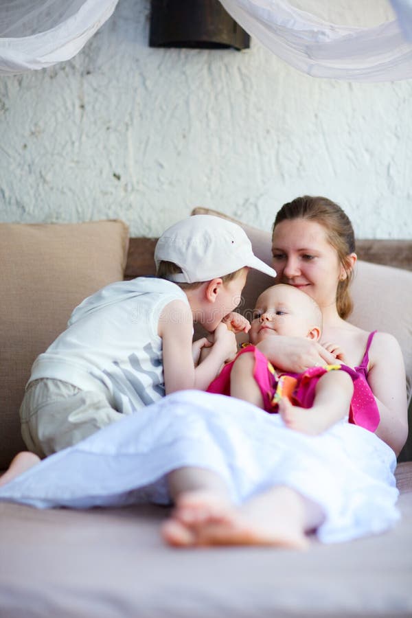 Family at home stock image. Image of brother, cheerful - 10735837