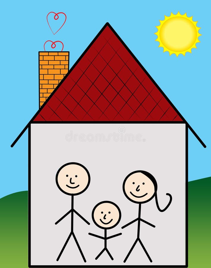 Family home stock illustration. Illustration of happiness - 19362186