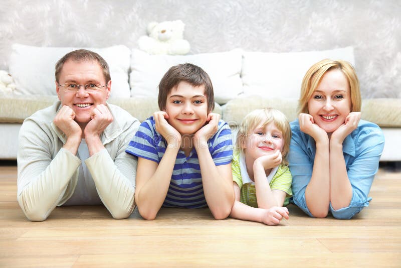Lovable family of five stock image. Image of daughter - 15562999
