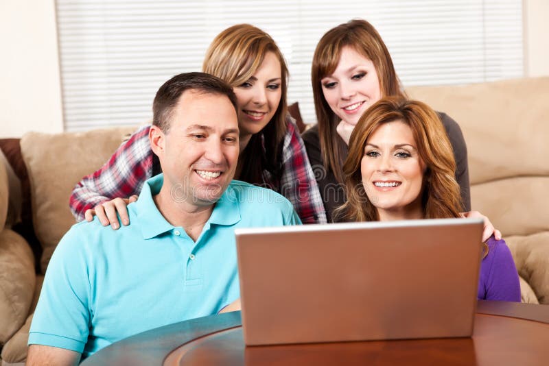 Family at Home Browsing Internet Stock Image - Image of family ...