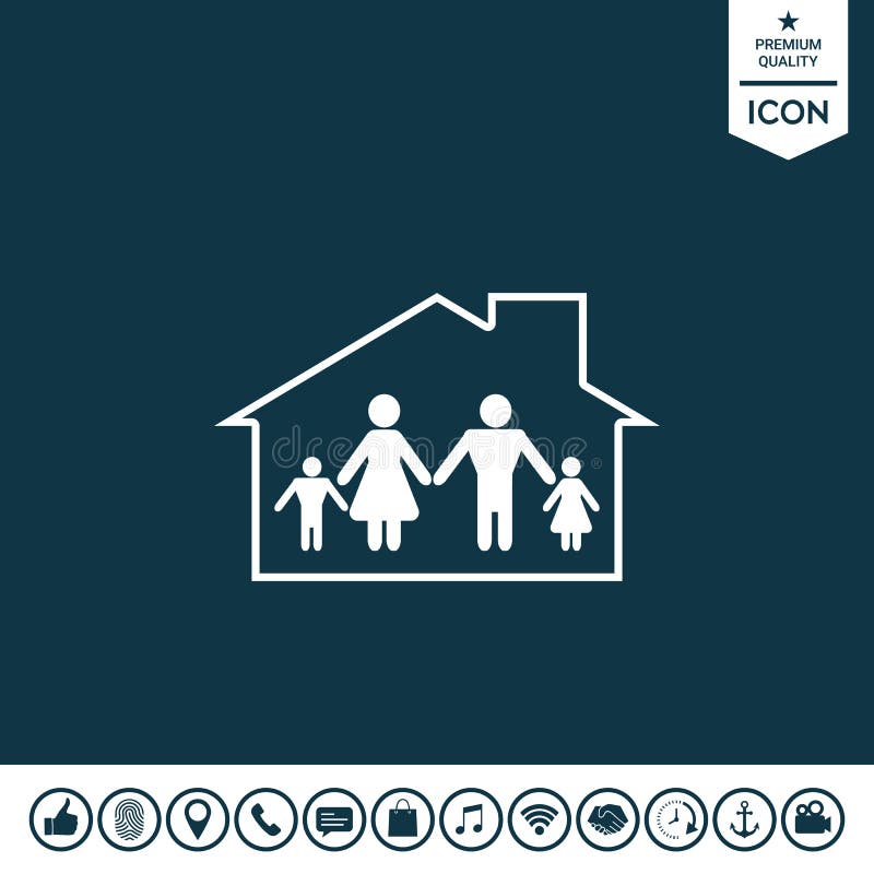 Family home icon stock vector. Illustration of background - 107005346