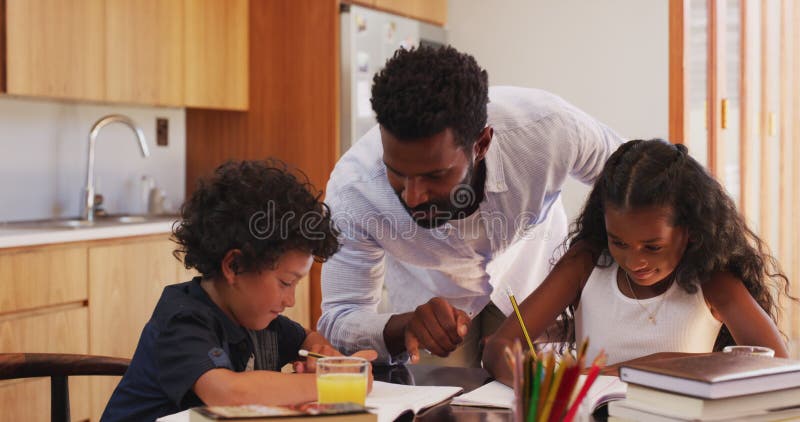 Family, Homework and Children with Father for Help with Learning ...