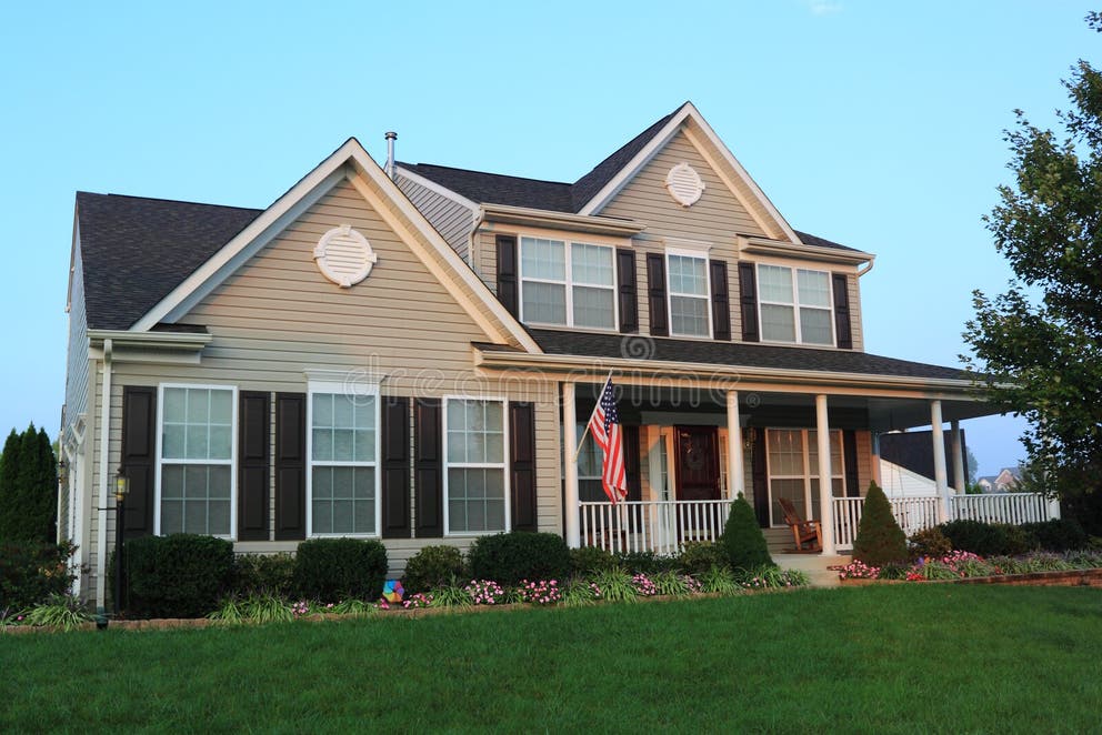 Family House stock image. Image of home, grass, estate - 21106013