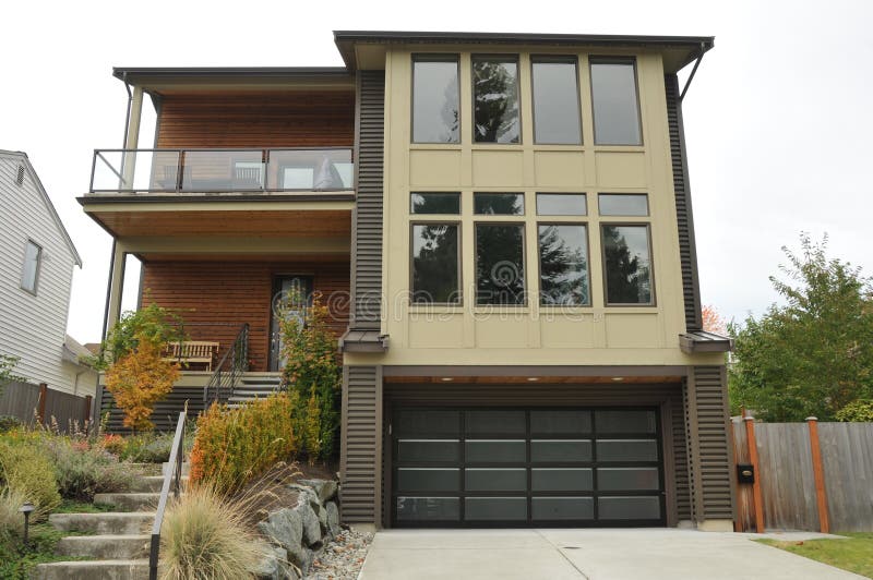 Family House with Nice Landscaping Stock Photo - Image of building ...