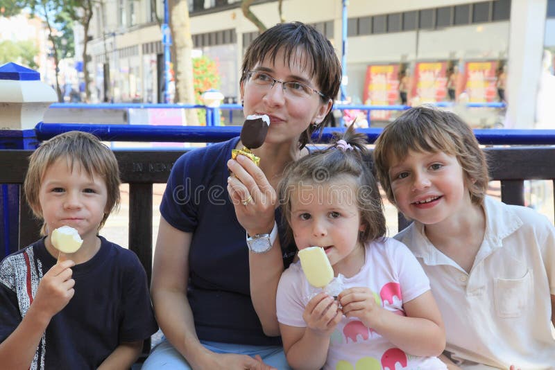 Family ice-cream stock image. Image of leisure, people - 10846303
