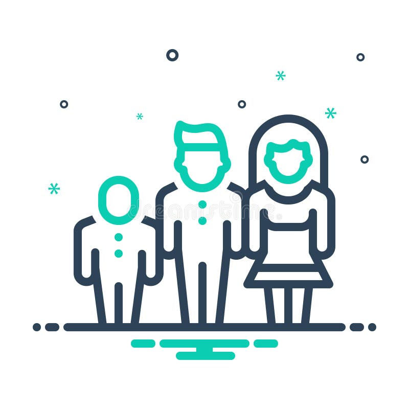 Mix Icon for Family, Generations and Young Stock Illustration ...