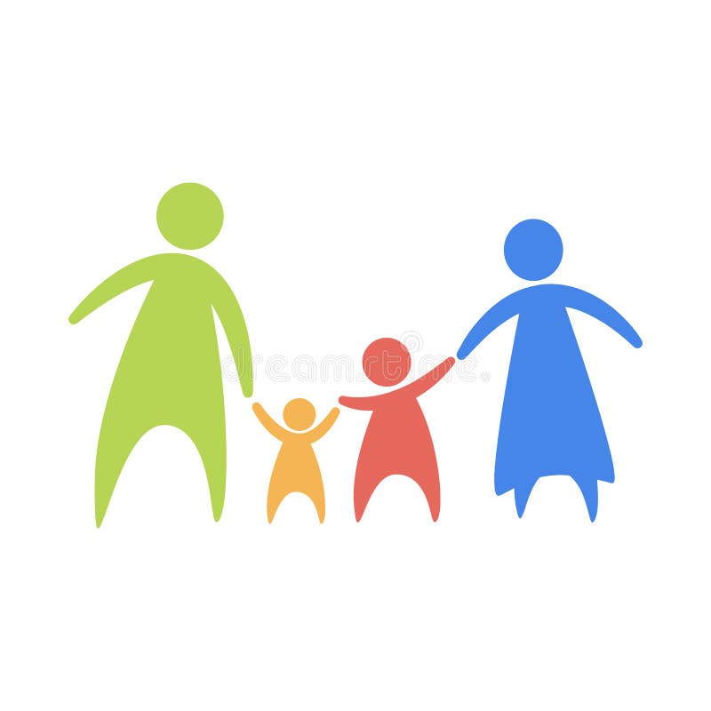 Family Icon Stick Figure Vector Stock Vector - Illustration of daughter ...