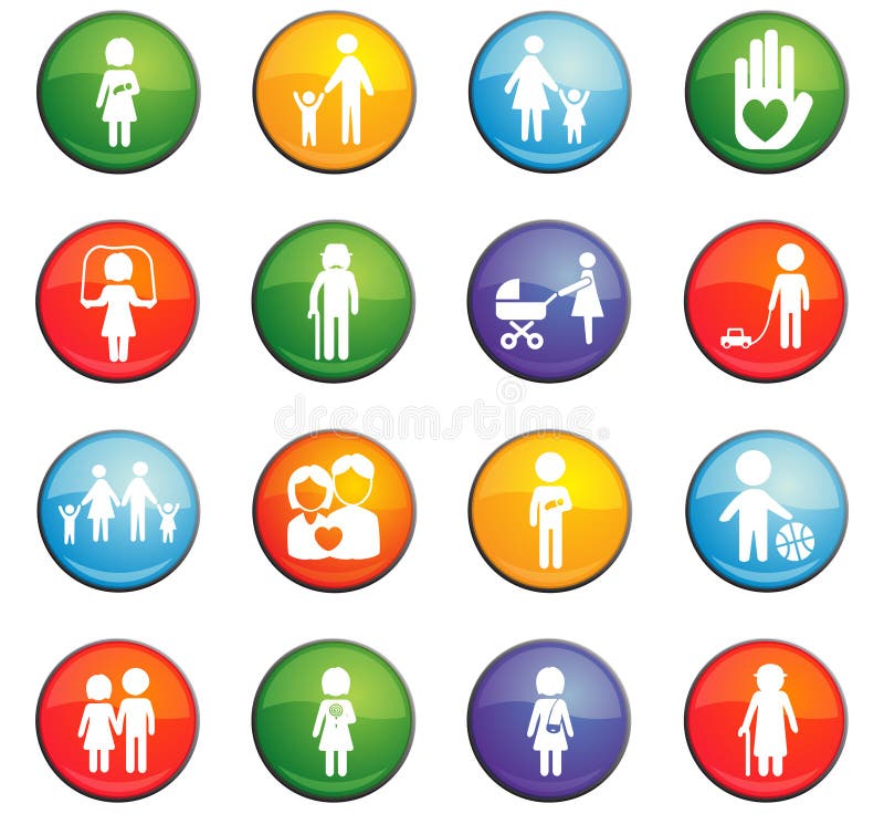 Family icon set stock illustration. Illustration of mother - 89192995