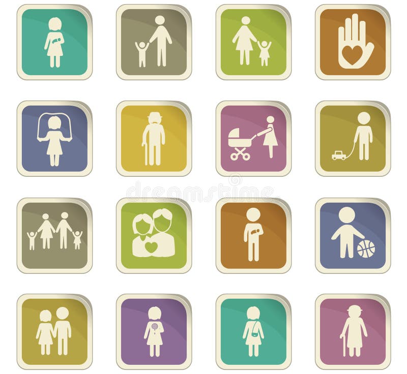 Family icon set stock illustration. Illustration of design - 89220864