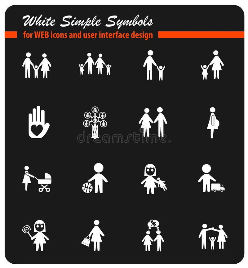 Family icon set stock vector. Illustration of young, daughter - 87990623
