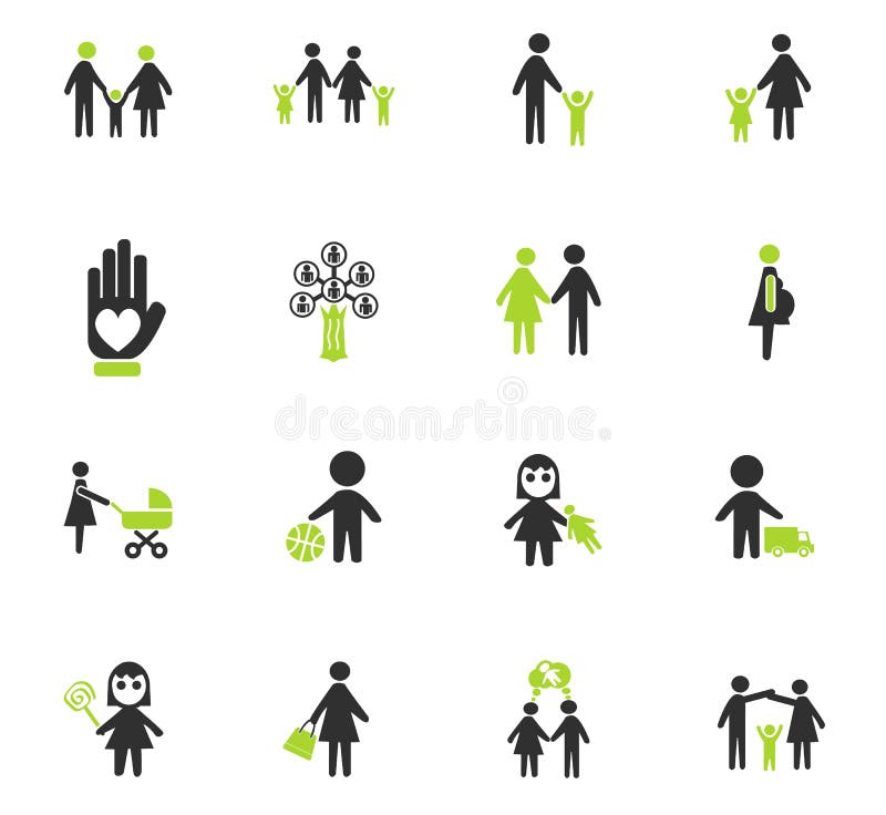 Family icon set stock illustration. Illustration of little - 88549224