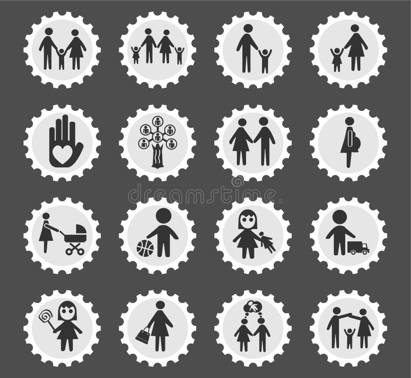 Family icon set stock illustration. Illustration of child - 88753434