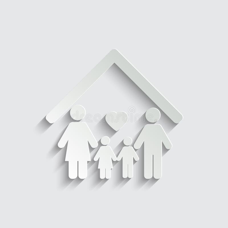 Family Icon. Symbol Family Inside the House Stock Vector - Illustration ...