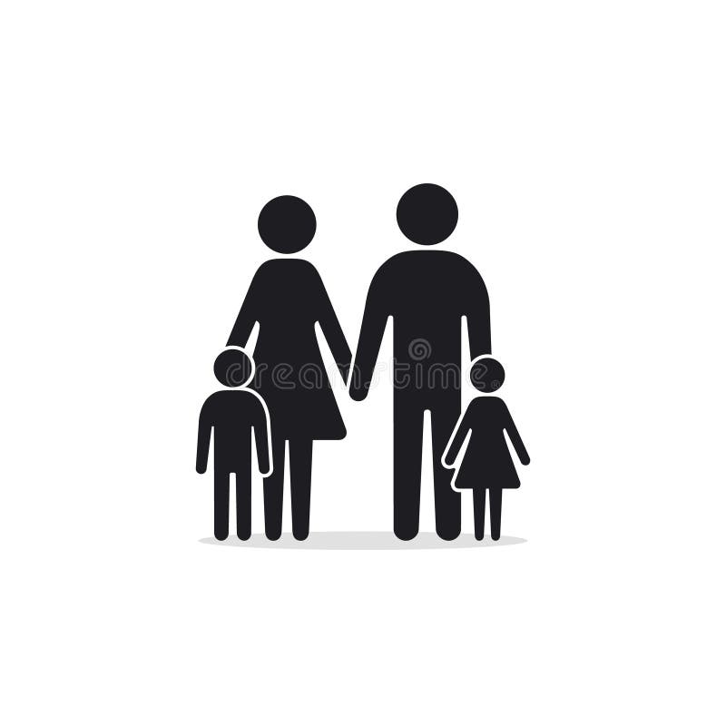 Family Icon, Vector Isolated Simple Black Illustration Stock Vector ...