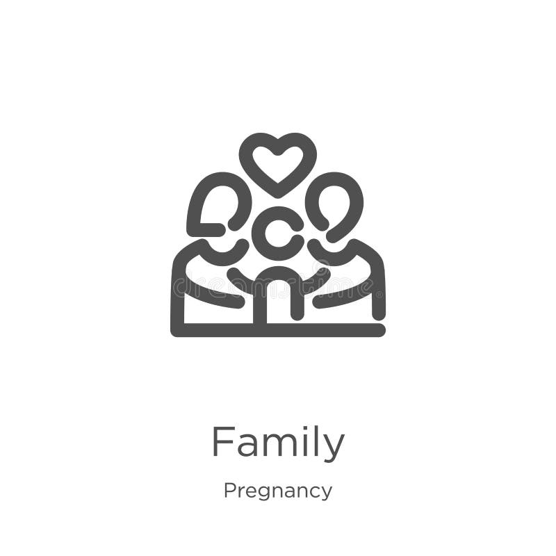 Family Icon Vector from Pregnancy Collection. Thin Line Family Outline ...