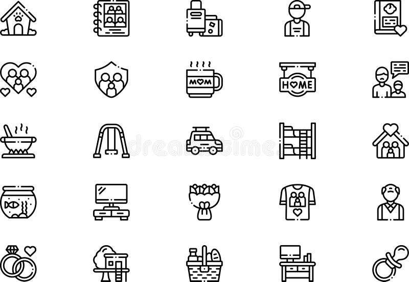 Family Icons Collection is a Vector Illustration with Editable Stroke ...