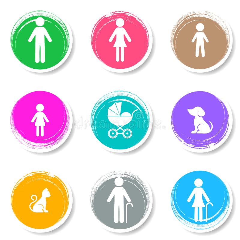 Family Infographic Icons Collection Stock Vector - Illustration of ...