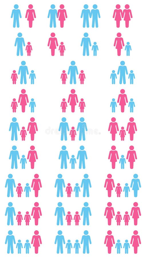 Family Icons Different Constellations Blue and Pink Stock Vector ...