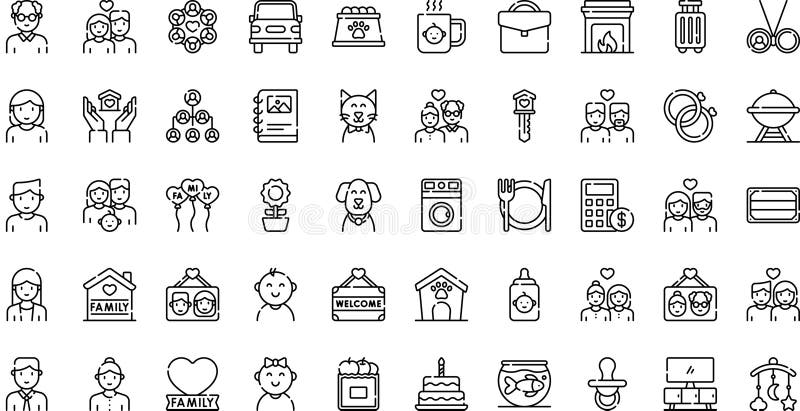 Family Icons High-Quality Vector Icons Collection with Editable Stroke ...