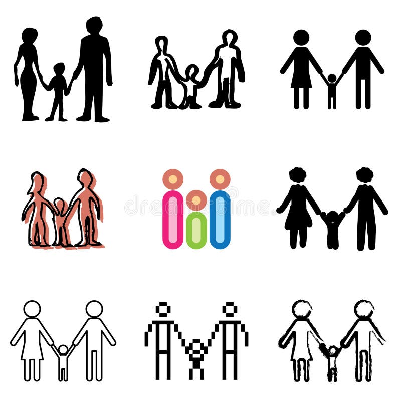 Family icons set stock vector. Illustration of collection - 23872777