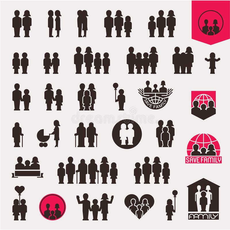 Family. Family Icons. People and Family Vector Icons Stock Vector ...
