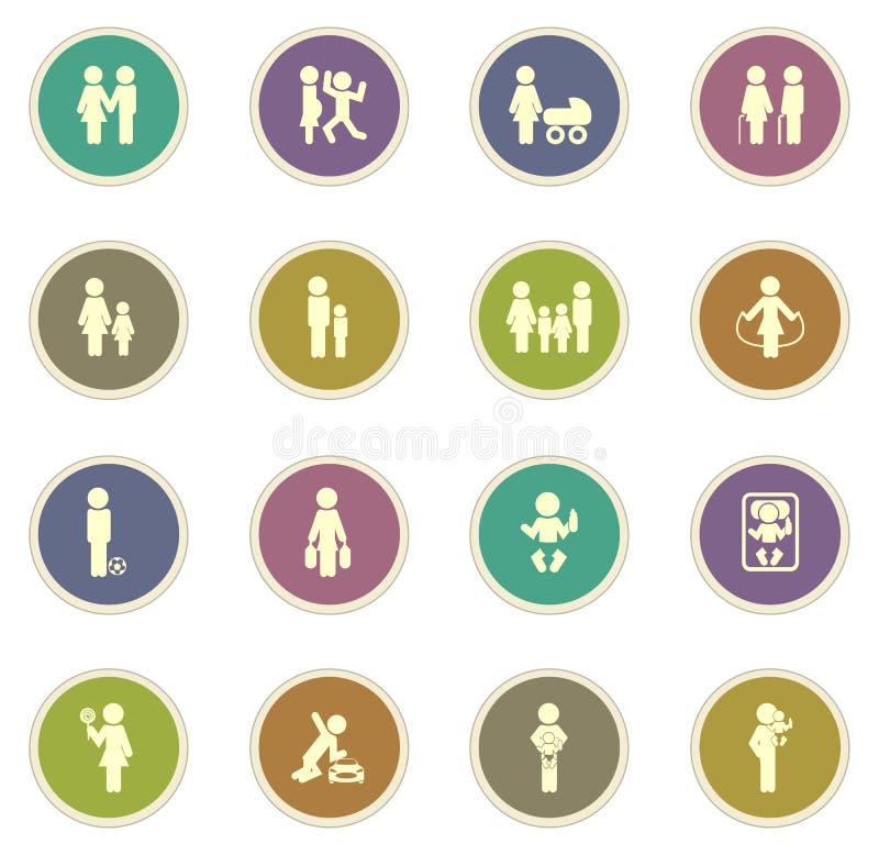 Family icons set stock vector. Illustration of vector - 66065508