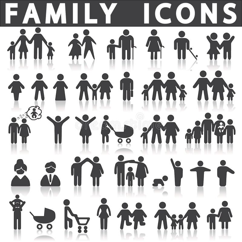 Family Generations Development Stages Process Cliparts Icons Stock ...